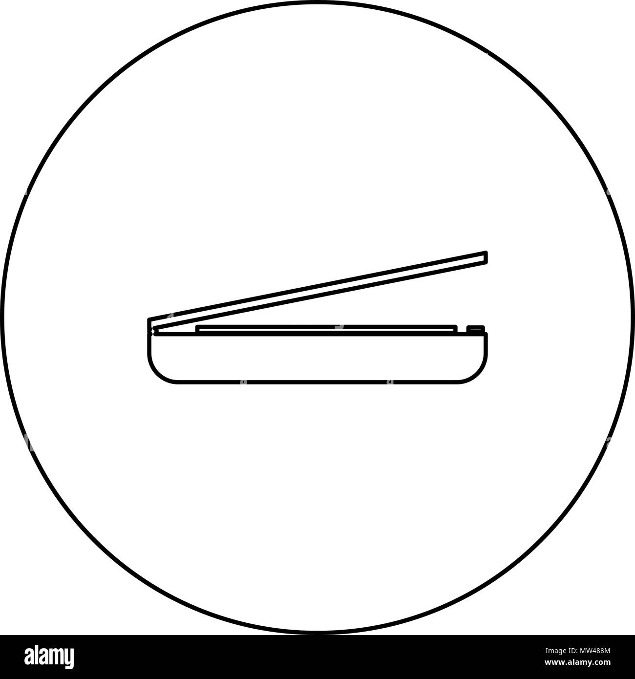 Scanner black icon in circle outline vector I isolated Stock Vector ...