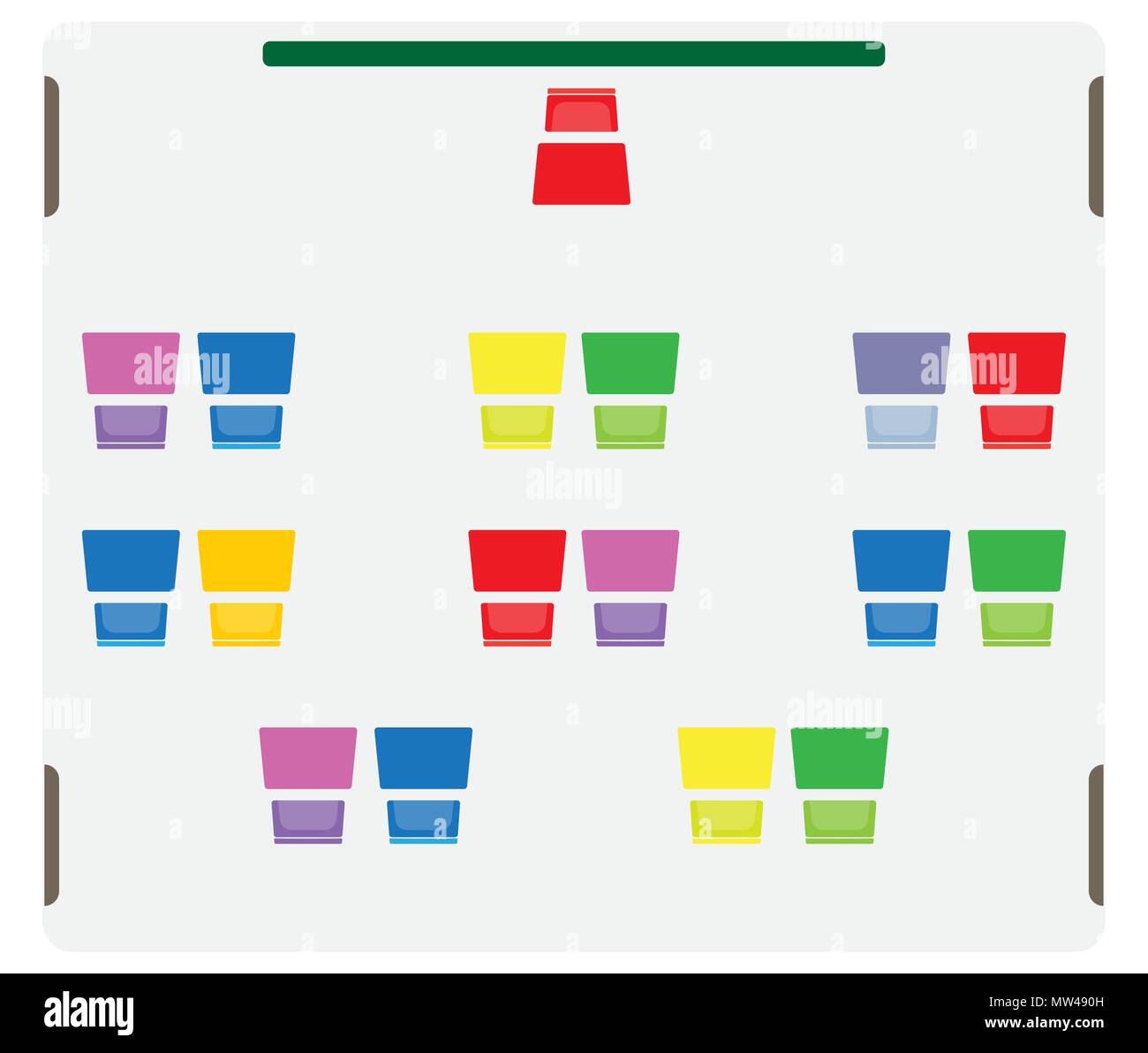 Seat map of Children Classroom show table and chair Vector Stock Vector ...