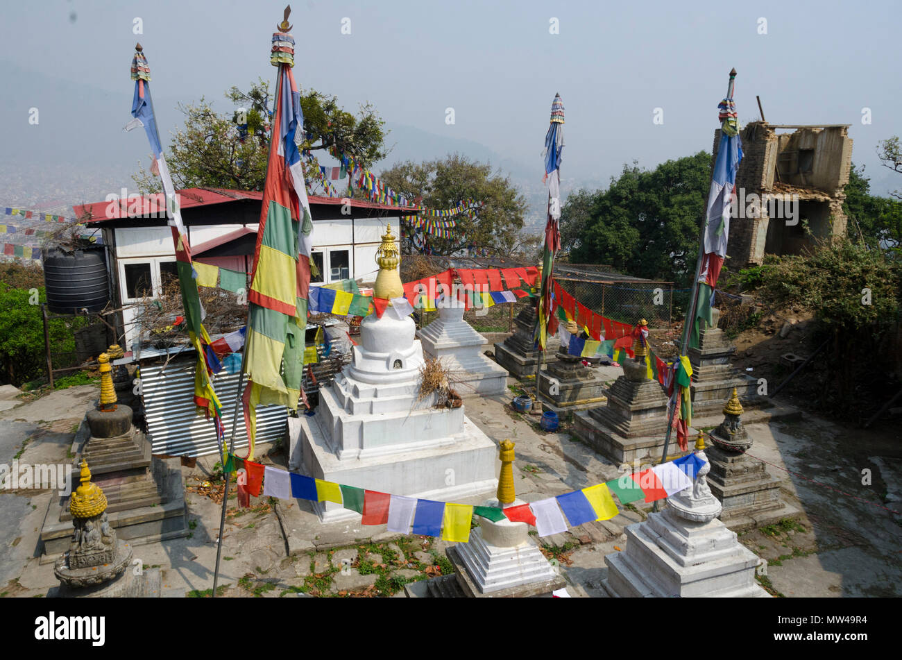 Small stupa in monastery behind Swayambhunath temple, Kathmandu, Nepal ...
