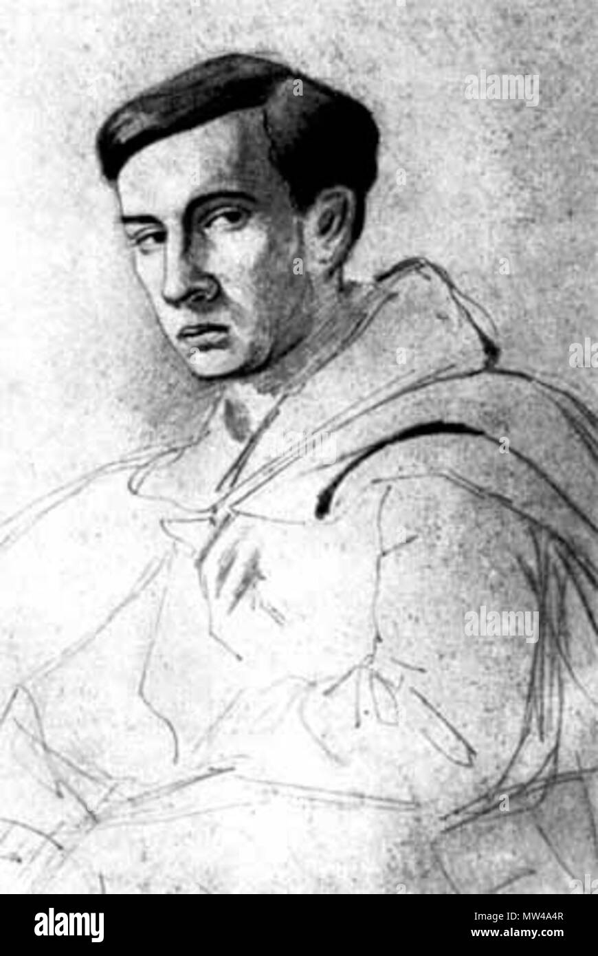 . Self-portrait of Russian writer Dmitry Vasilyevich Grigorovich. Early ...