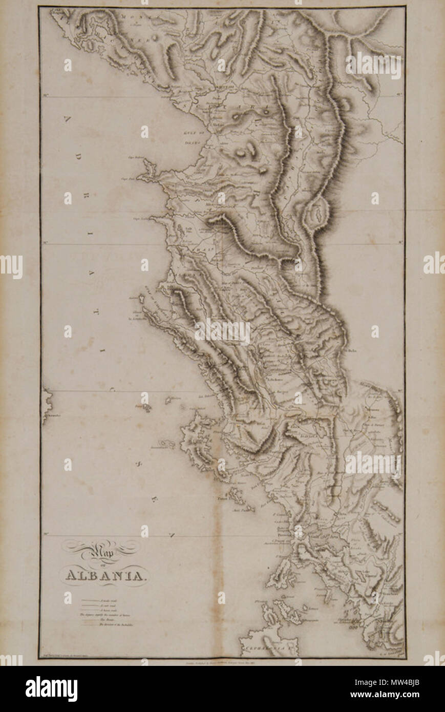 392 Map of Albania - Hobhouse John Cam Lord Broughton - 1813 Stock ...