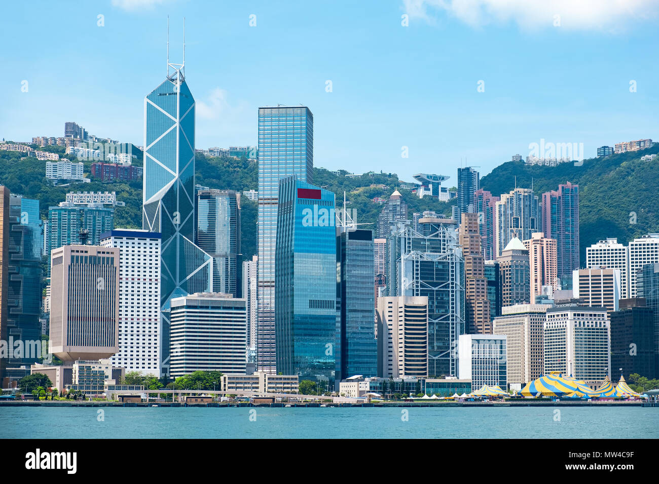 Hong Kong financial district skyline Stock Photo - Alamy