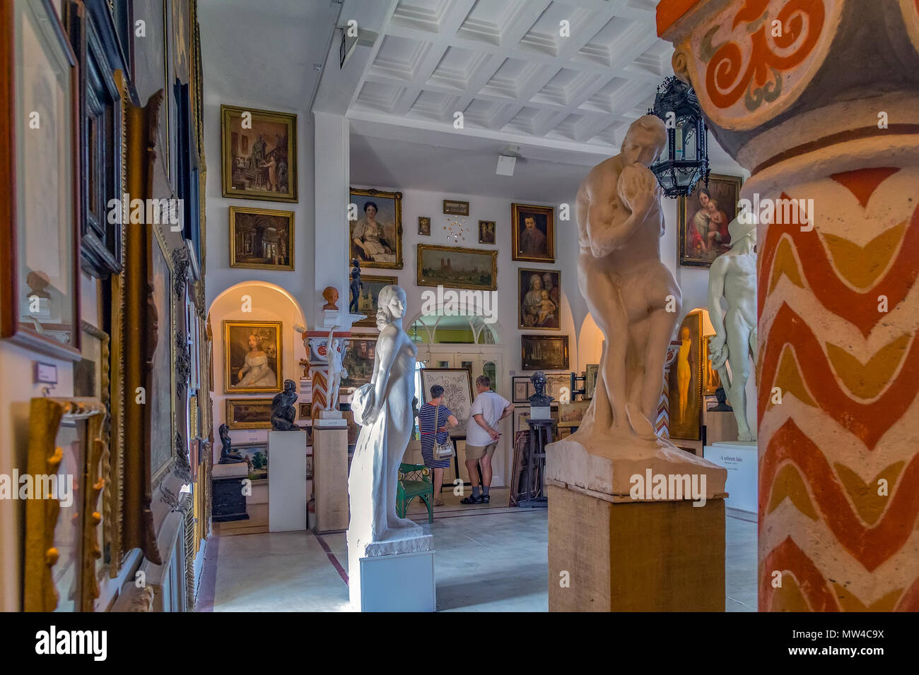 Interior of famous Bory Castle in Hungary designed by Jeno Bory. The ...