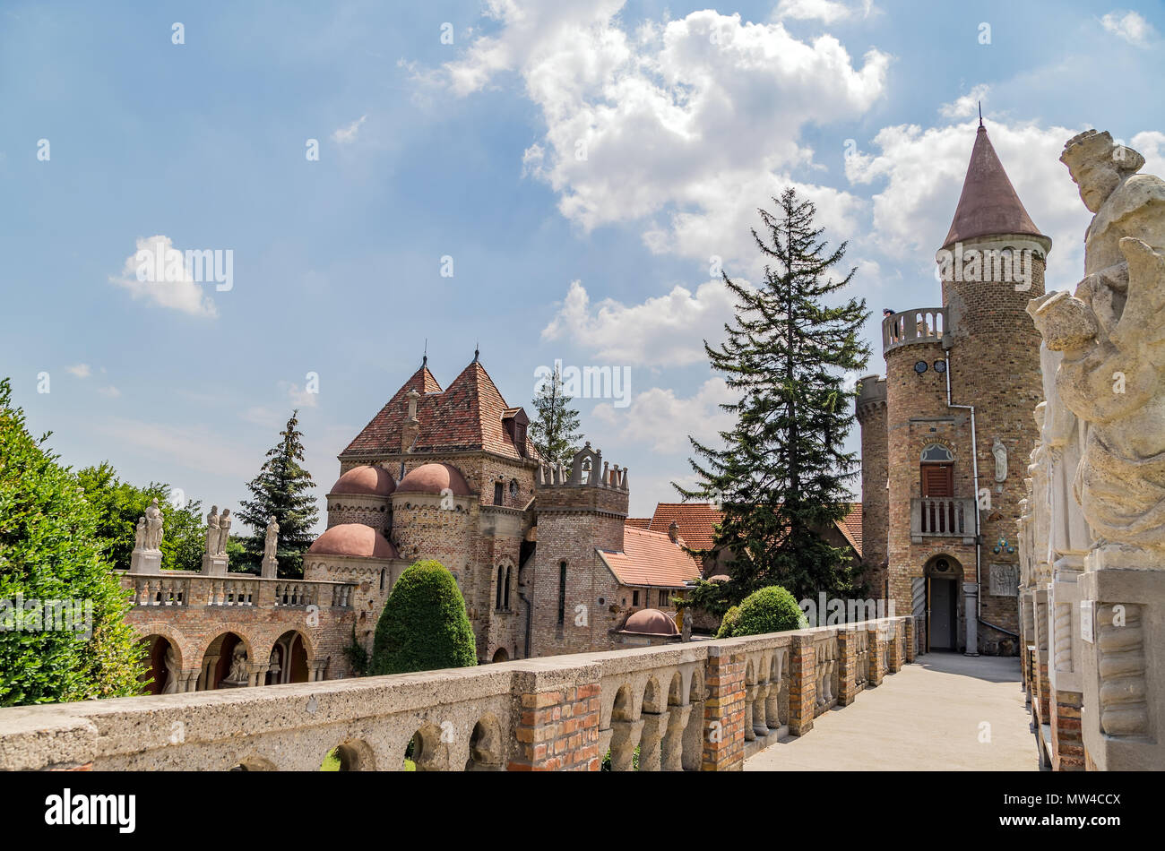 View from inner garden of famous Bory Castle in Szekesfehervar,Hungary ...