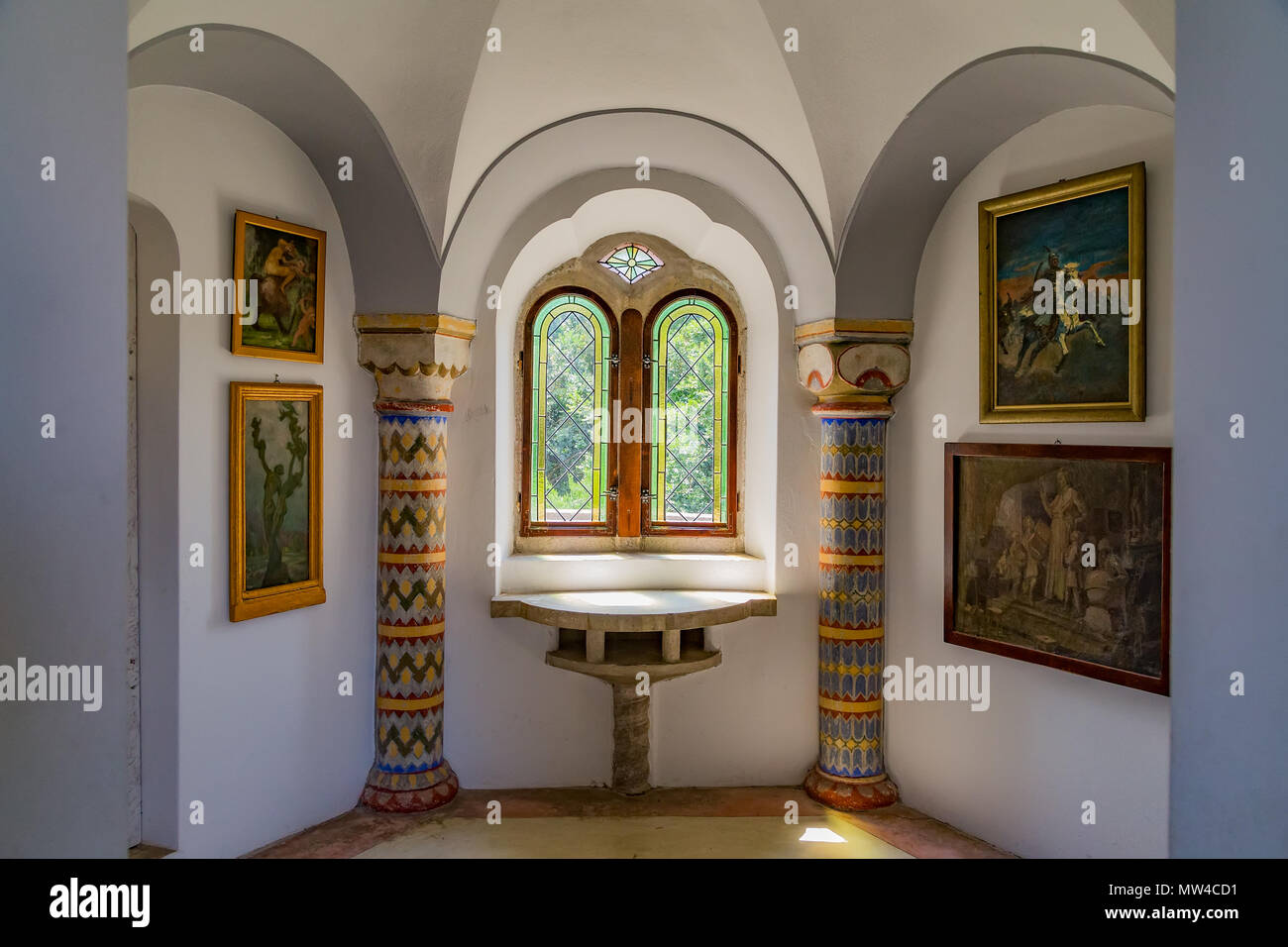 Interior of famous Bory Castle, in Szekesfehervar,Hungary, designed by ...