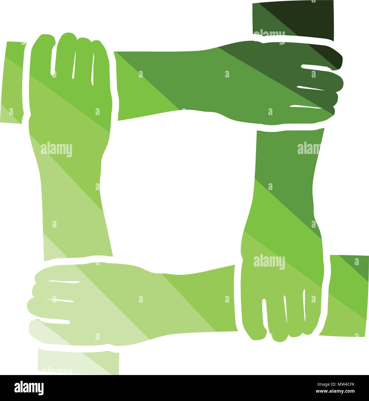 Crossed hands icon. Flat color design. Vector illustration Stock Vector ...