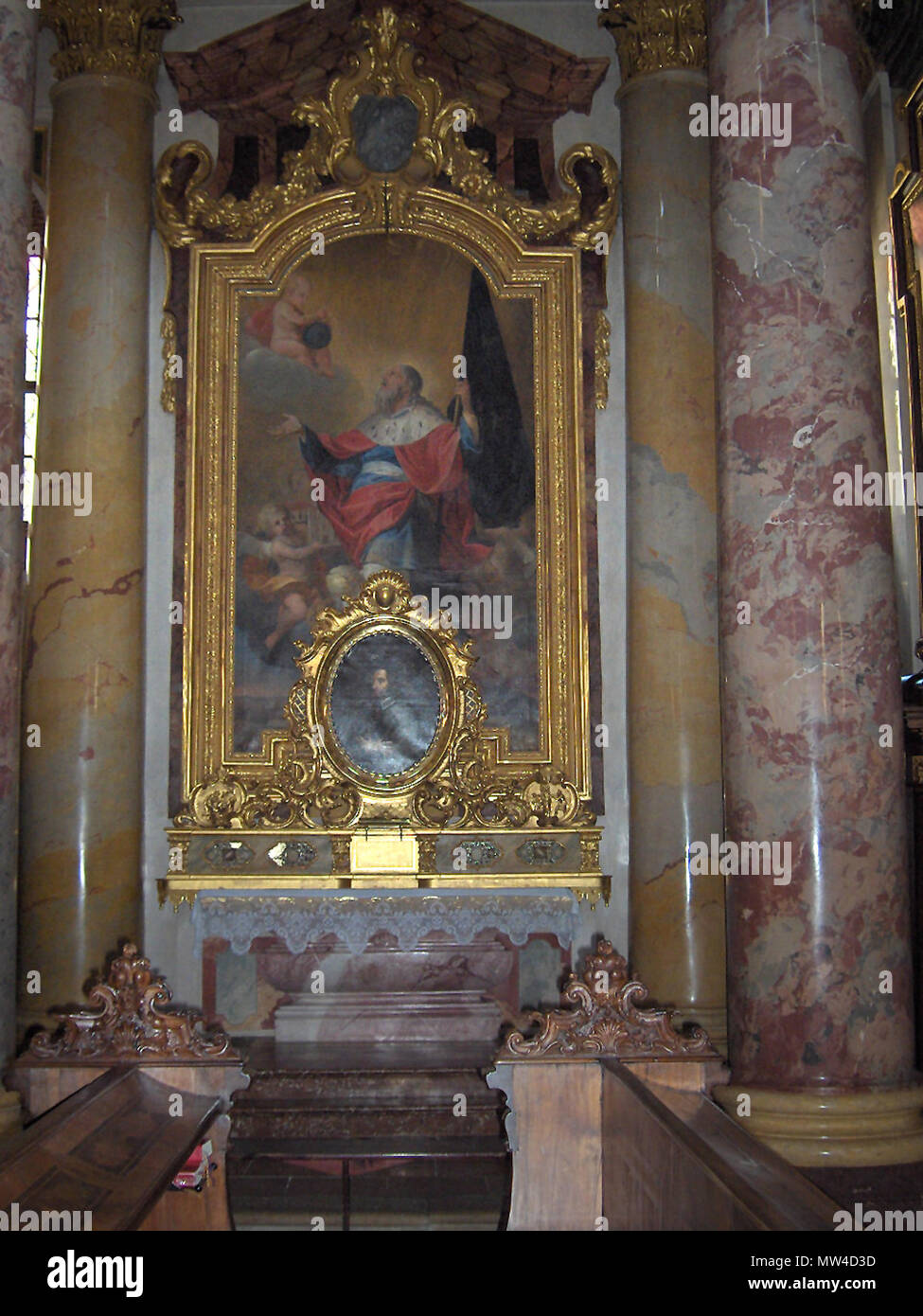 . Deutsch: Leopold Kapelle, Altar: Apotheose des Leopold; Predella ...