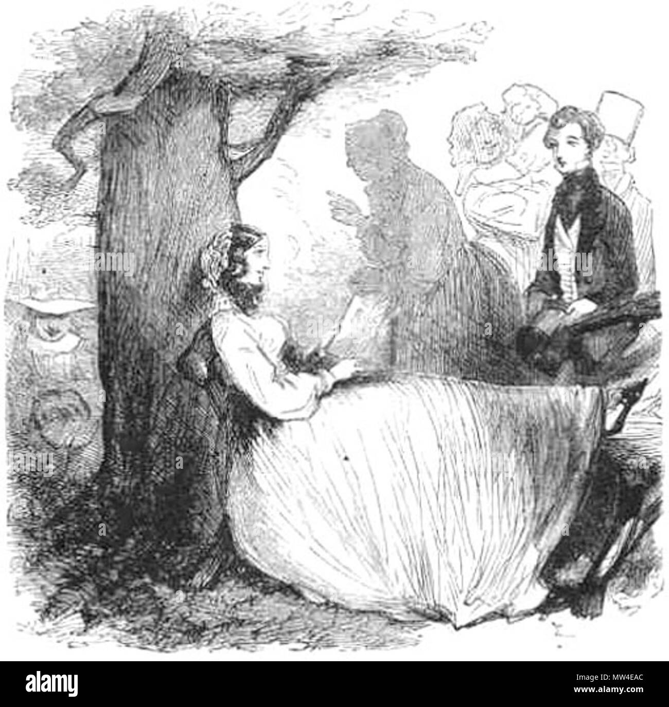 . English: Great Expectations, Pip and Mrs Pocket in the garden at ...