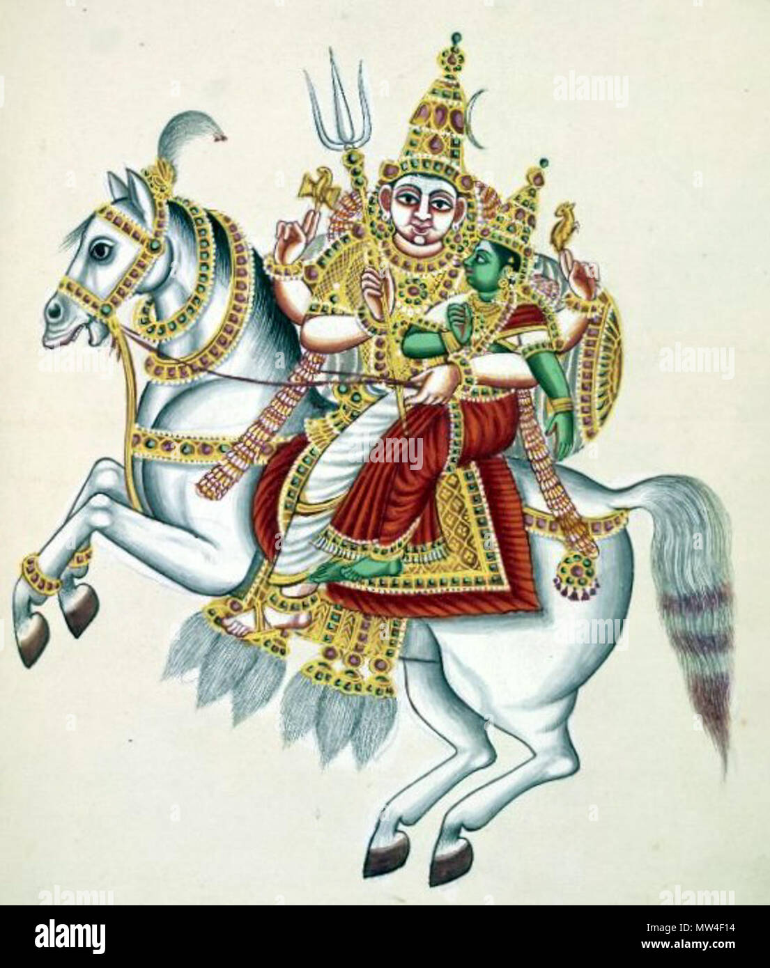 . English: Khandoba . circa 1830. Unknown 339 Khanderao with Mhalsa ...