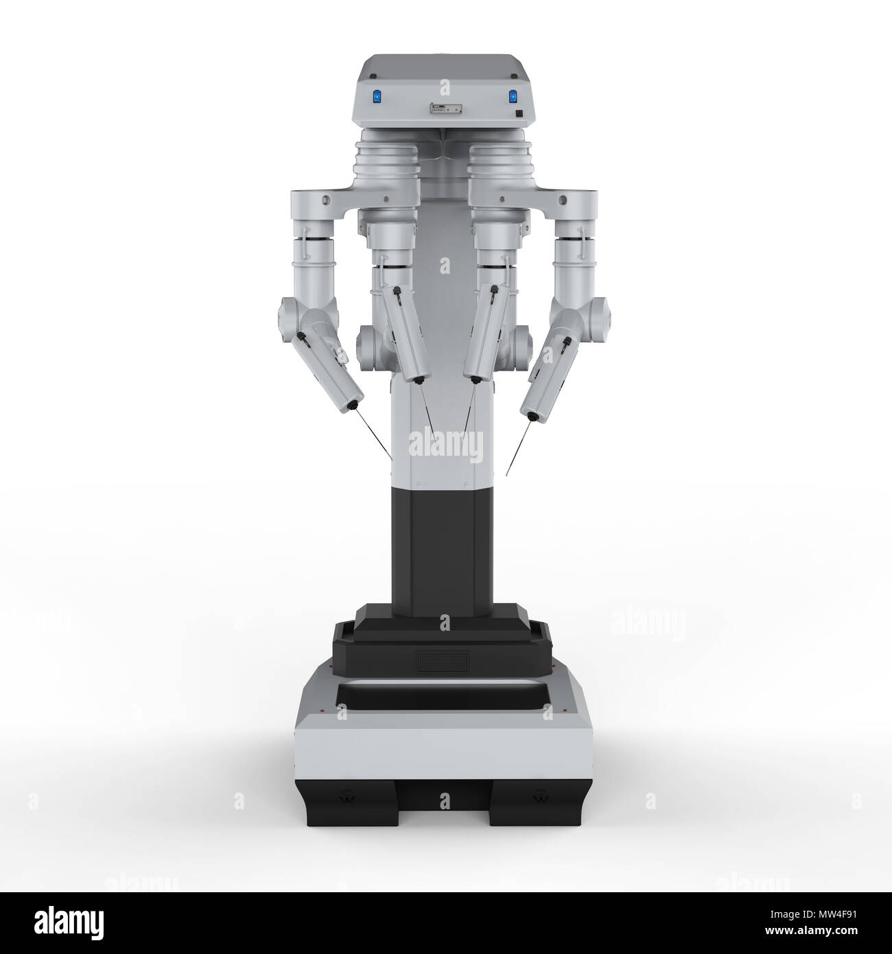 3d rendering robot surgery machine on white background Stock Photo - Alamy