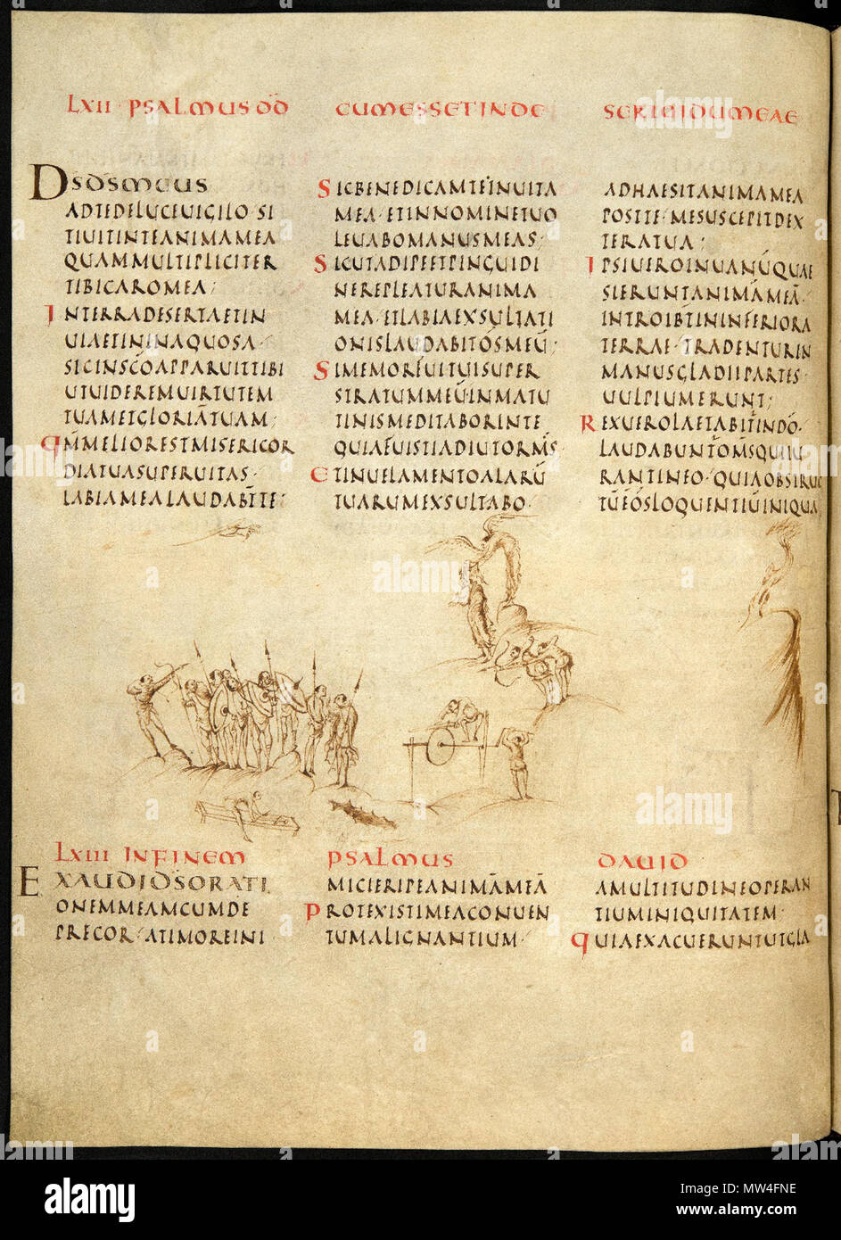 . English: Utrecht Psalter, Utrecht University Library . circa 800 ...