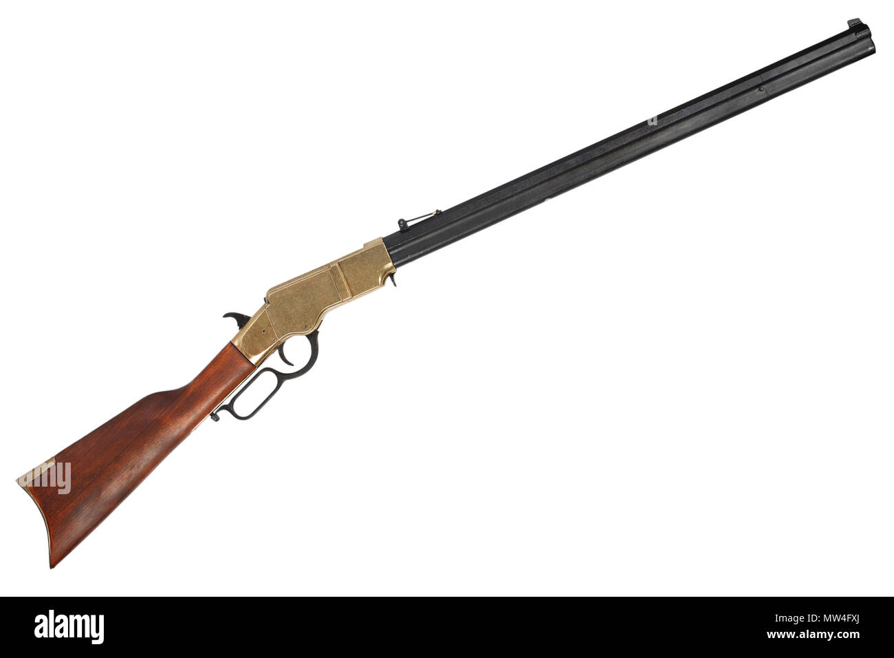 Wild west period repeating rifle isolated Stock Photo - Alamy