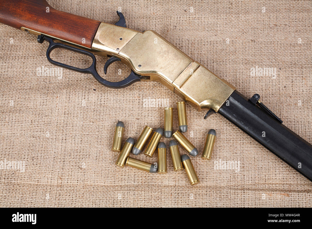 Wild west period repeating rifle isolated Stock Photo - Alamy