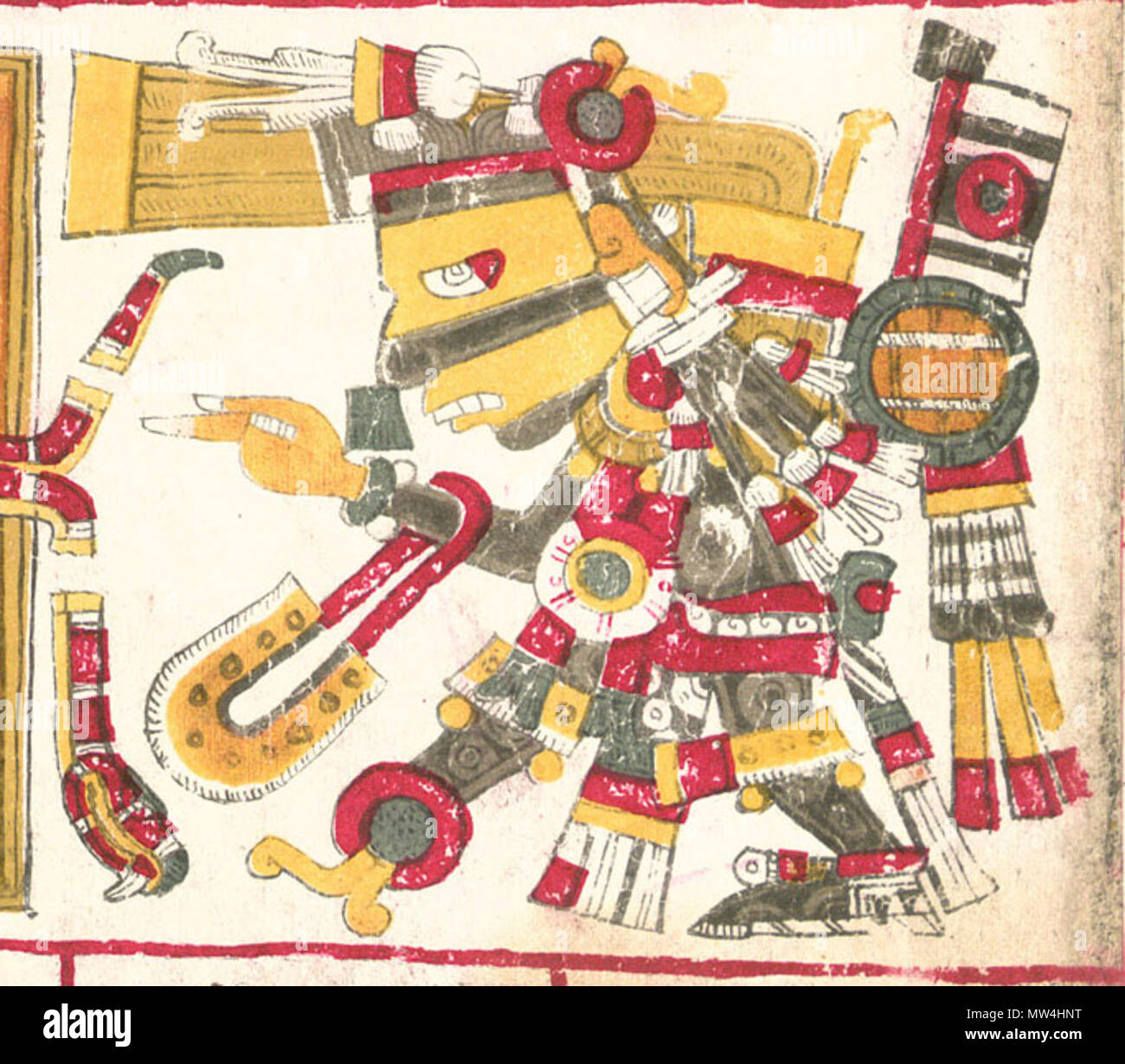 . English: A drawing of Tezcatlipoca, one of the deities described in ...