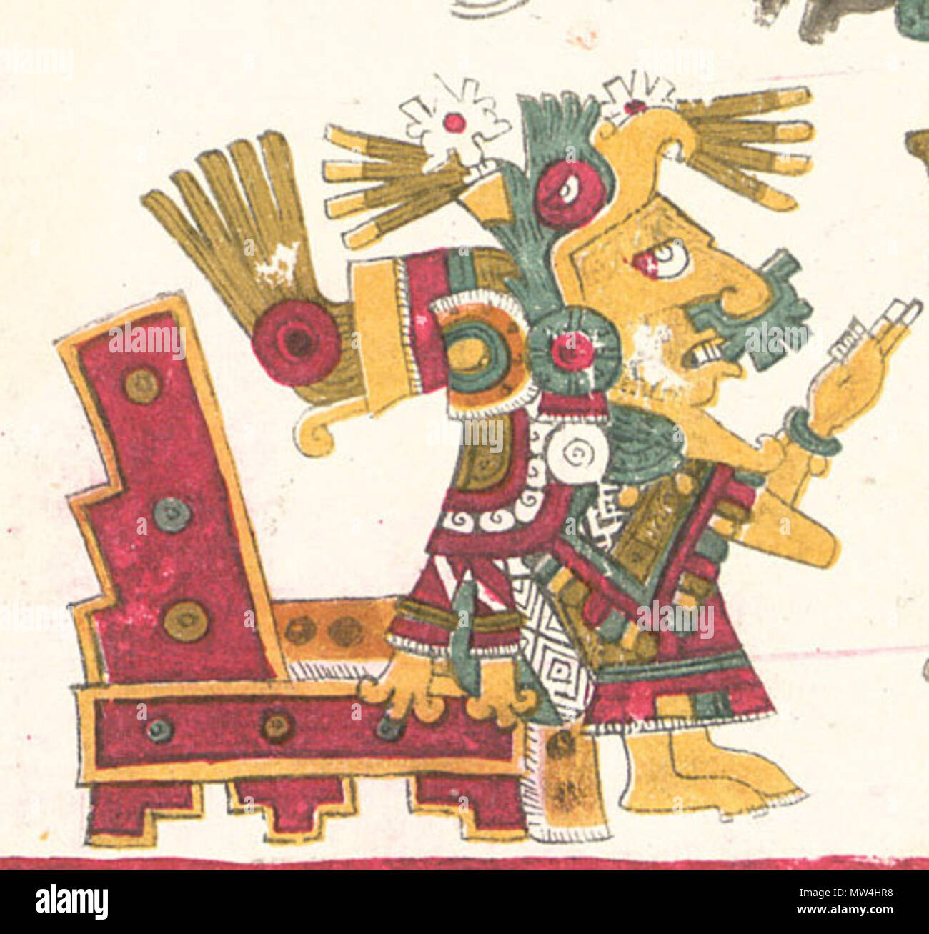 Drawing Xochiquetzal Tovar Codex, Toci And Xochiquetzal, Aztec