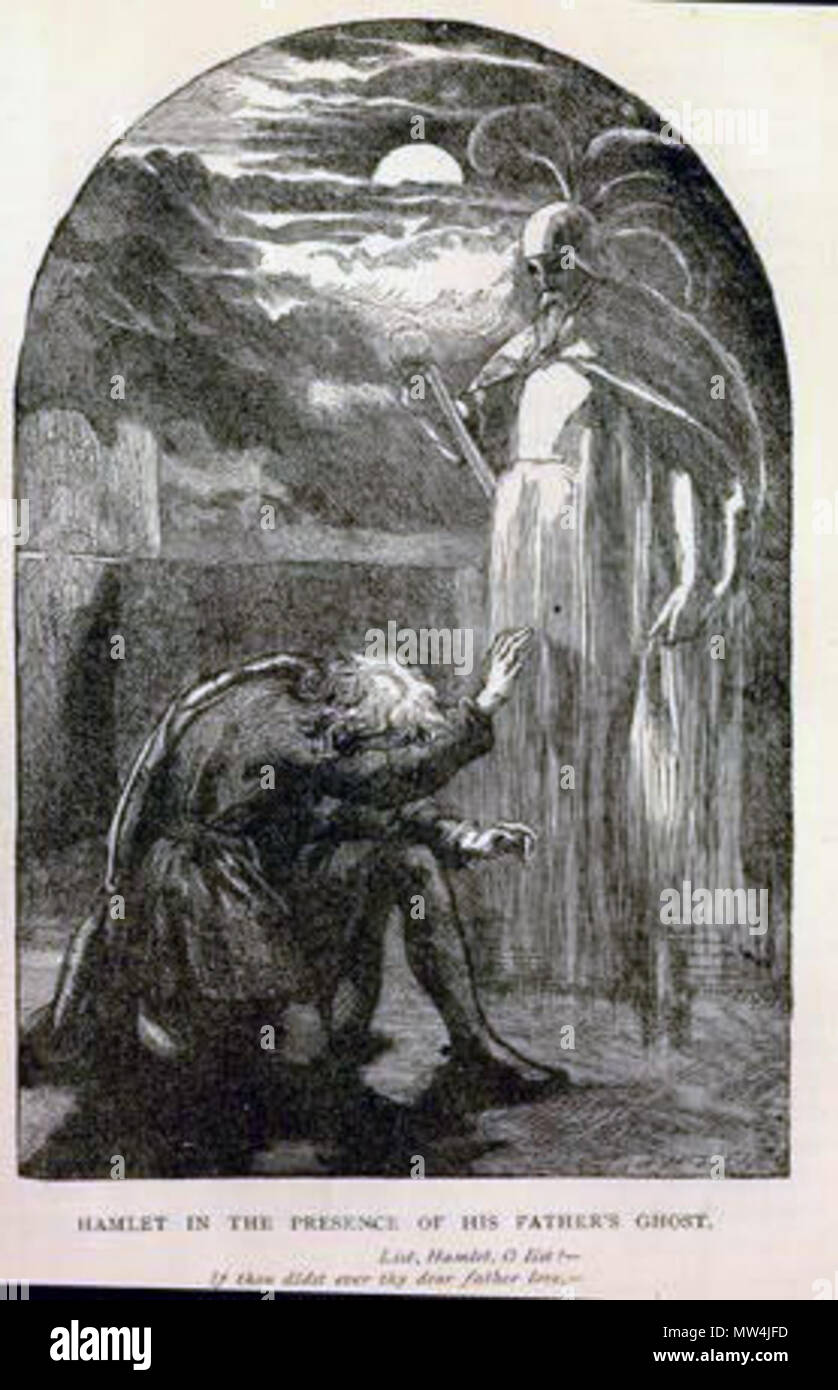 320 John Gilbert - Hamlet in the Presence of His Father's Ghost Stock ...