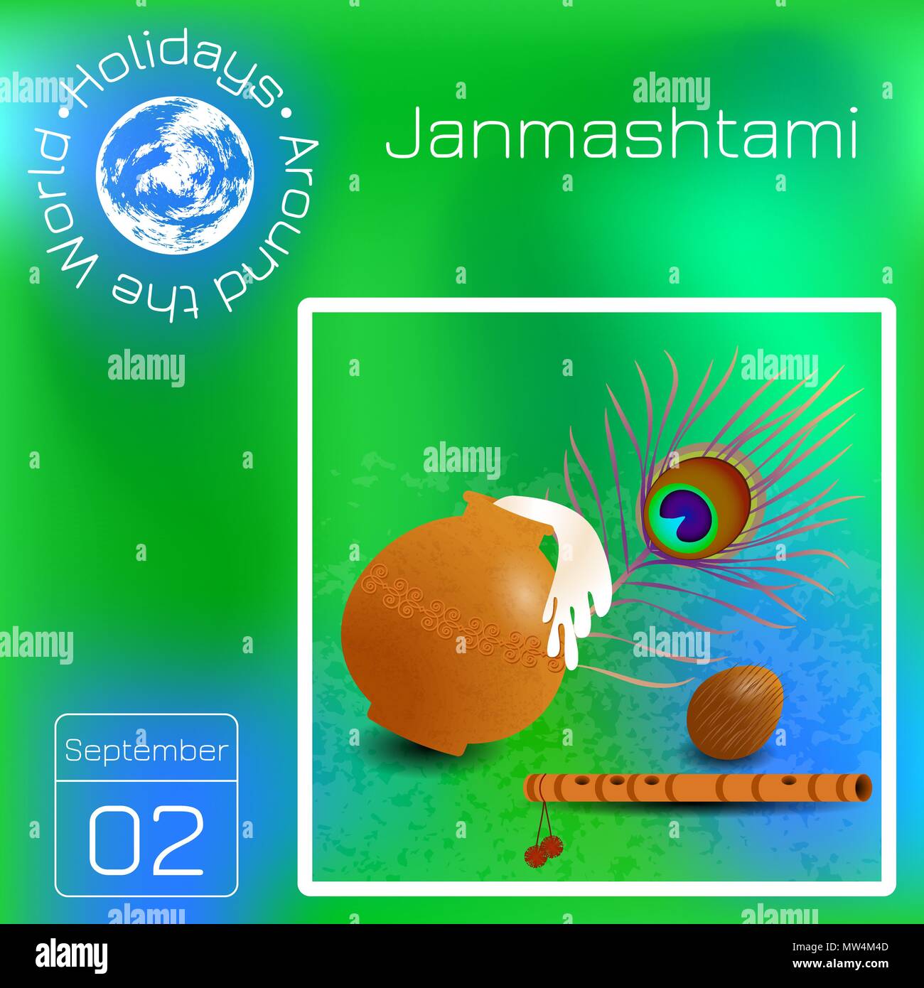 Janmashtami. Concept of a religious holiday. Indian fest. Dahi handi on ...