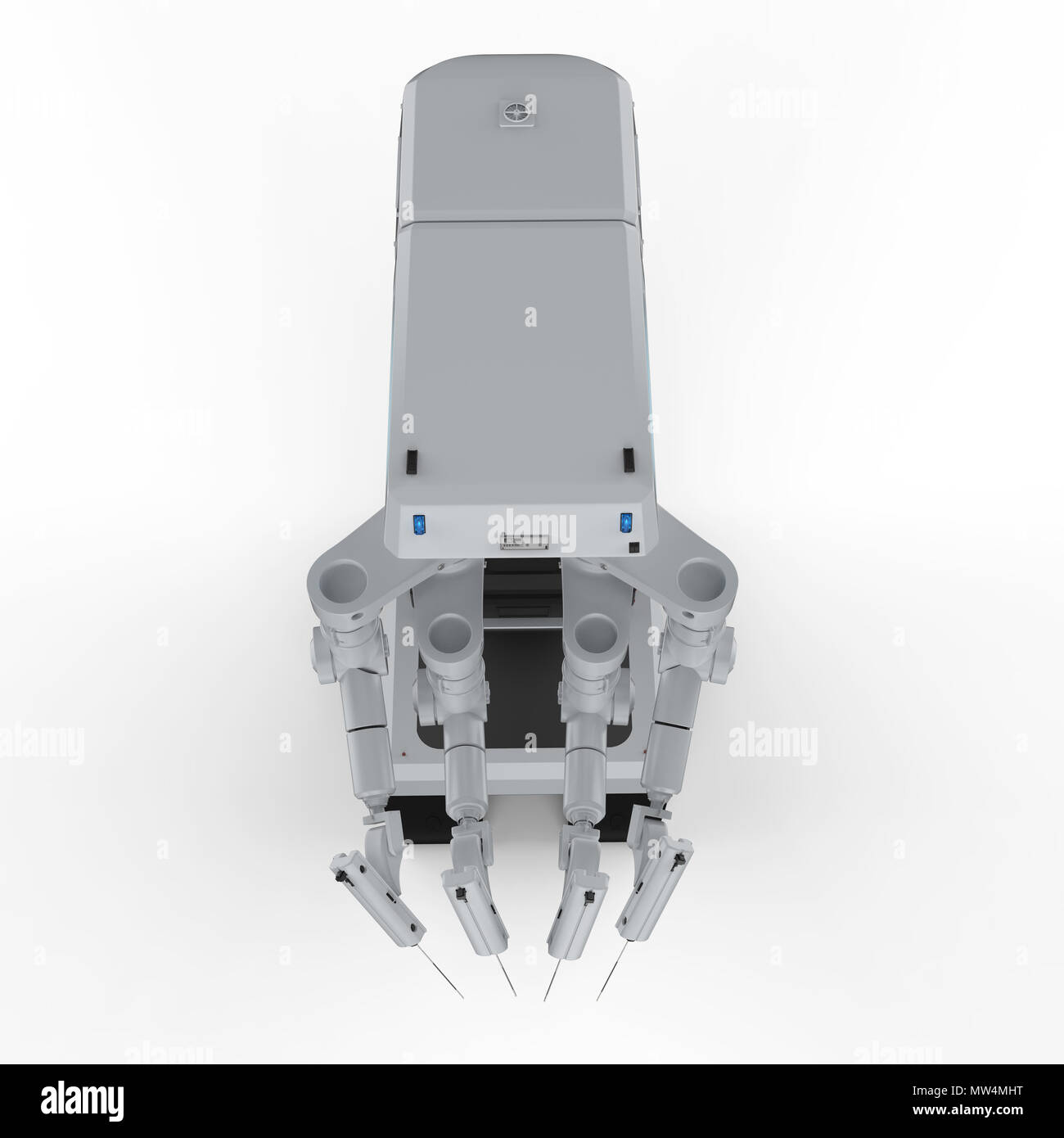 3d rendering robot surgery machine on white background Stock Photo - Alamy