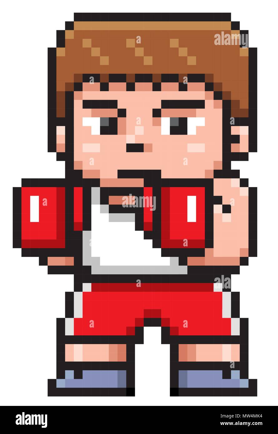 Vector illustration of Cartoon Boxing - Pixel design Stock Vector Image ...