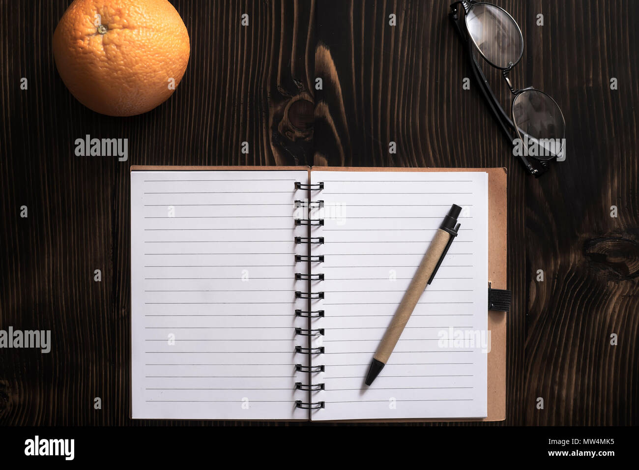 Orange spiral notebook hi-res stock photography and images - Alamy