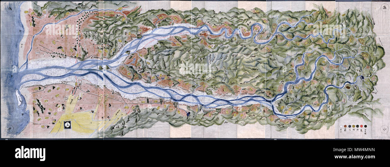 . Français : Old Japanese River Map . 27 November 2013, 16:23:04 ...