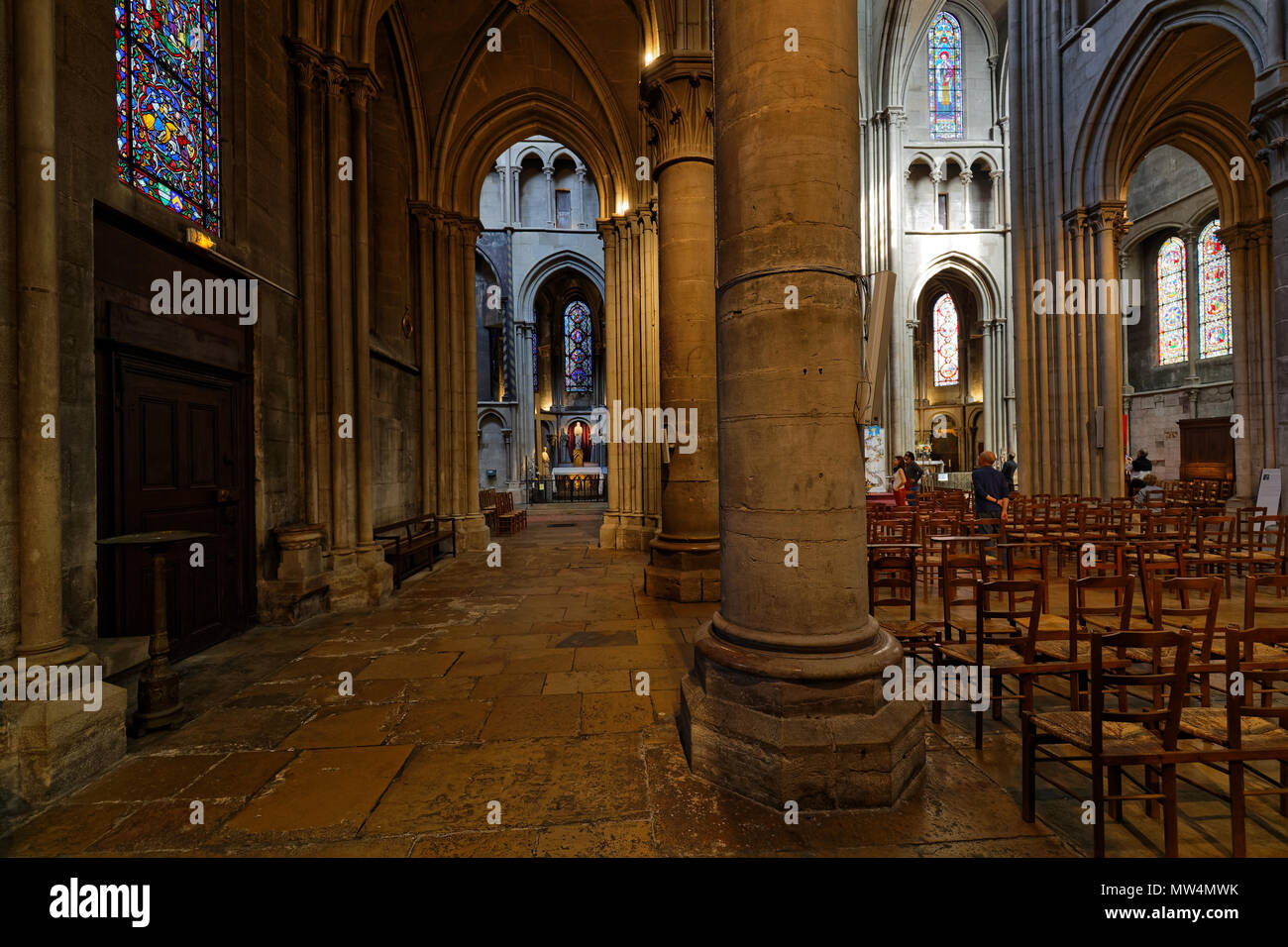 DIJON, FRANCE, May 20, 2018 : Inside the Church of Notre-Dame of Dijon ...