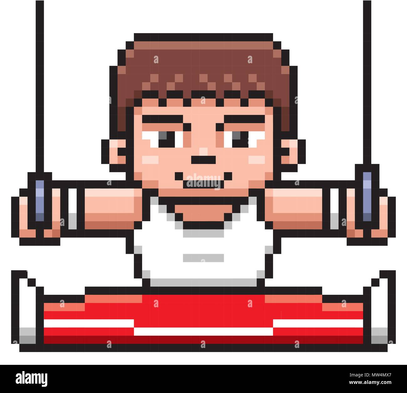 Vector illustration of Cartoon Gymnastic player - Pixel design Stock ...