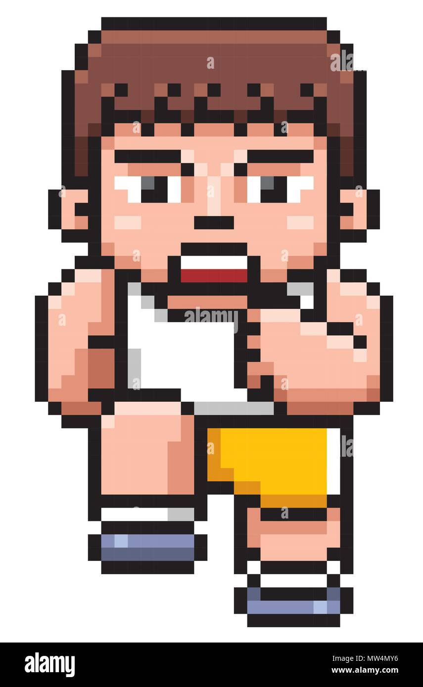 Vector illustration of Cartoon Runner - Pixel design Stock Vector Image ...