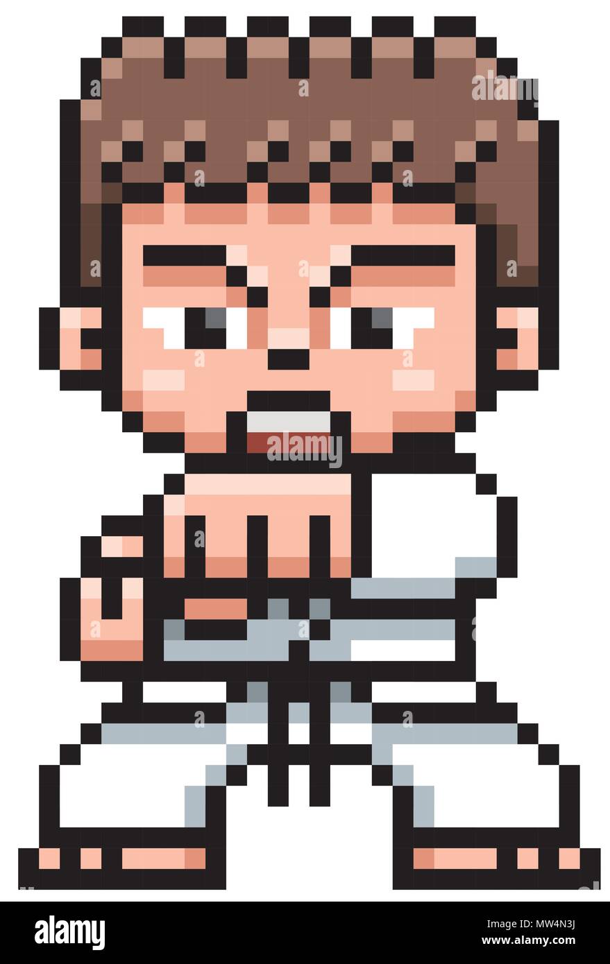 Vector illustration of Cartoon Karate - Pixel design Stock Vector Image ...