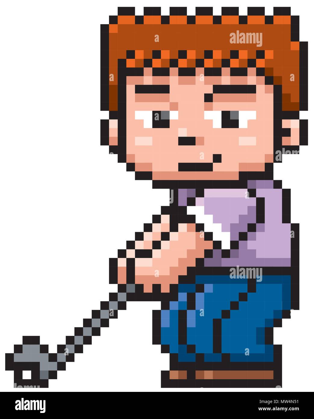 Vector illustration of Cartoon Golf player - Pixel design Stock Vector ...