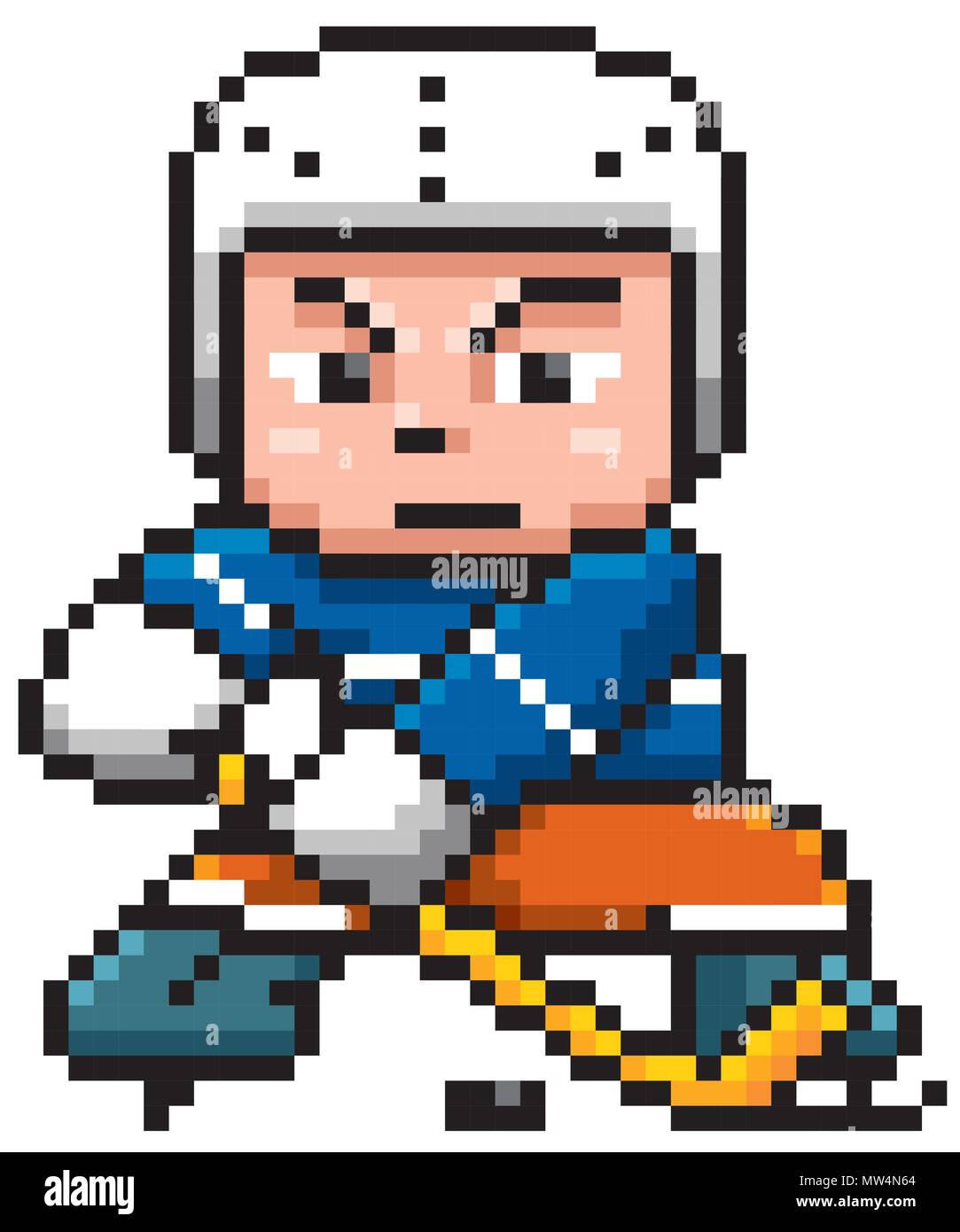 Vector illustration of Cartoon Ice hockey player - Pixel design Stock ...