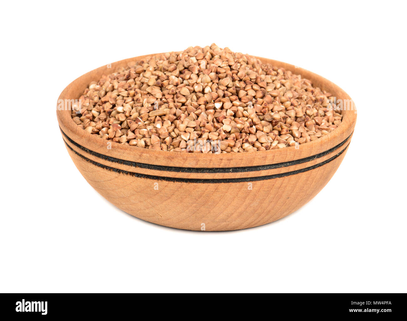 Big bowl of raw buckwheat isolated on white background Stock Photo - Alamy