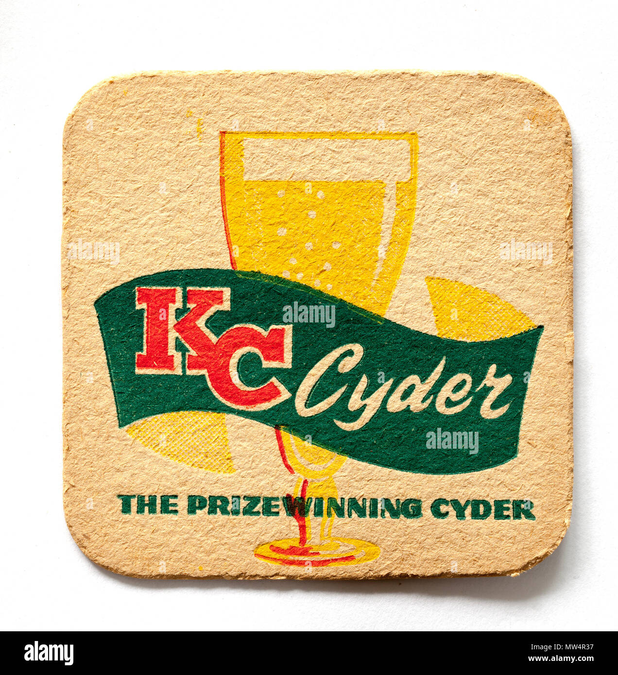 Old Vintage British Beer Mat Advertising KC Cyder Stock Photo - Alamy