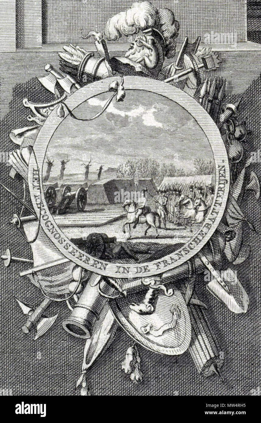 . English: The inspection of the French army camp by Dutch troops after ...