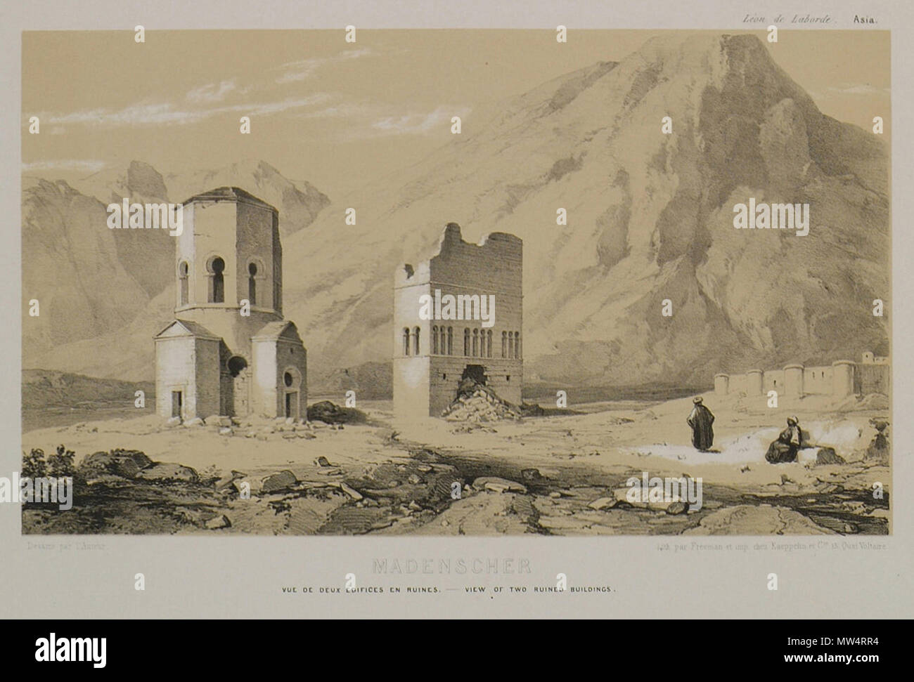 385 Madensher Vue des deux édifices en ruines - Laborde Léon Emmanuel ...