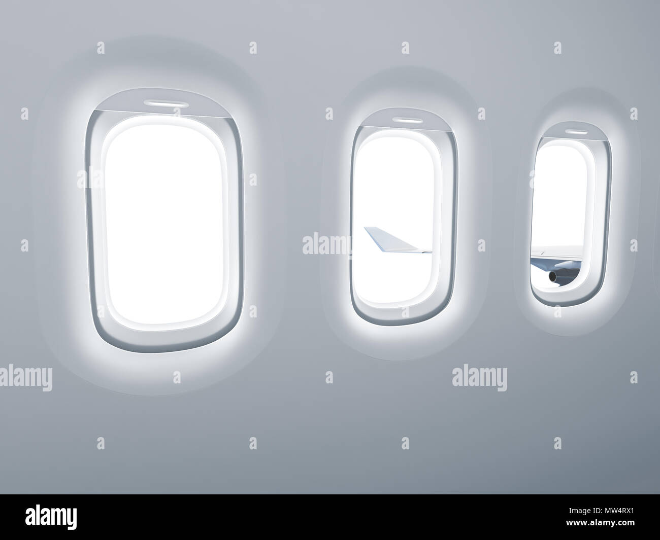 Airplane windows for view insertion with clipping path included Stock ...