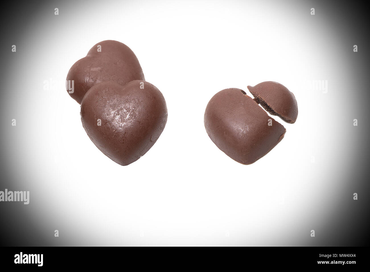 Broken heart valentine chocolate heart hi-res stock photography and ...