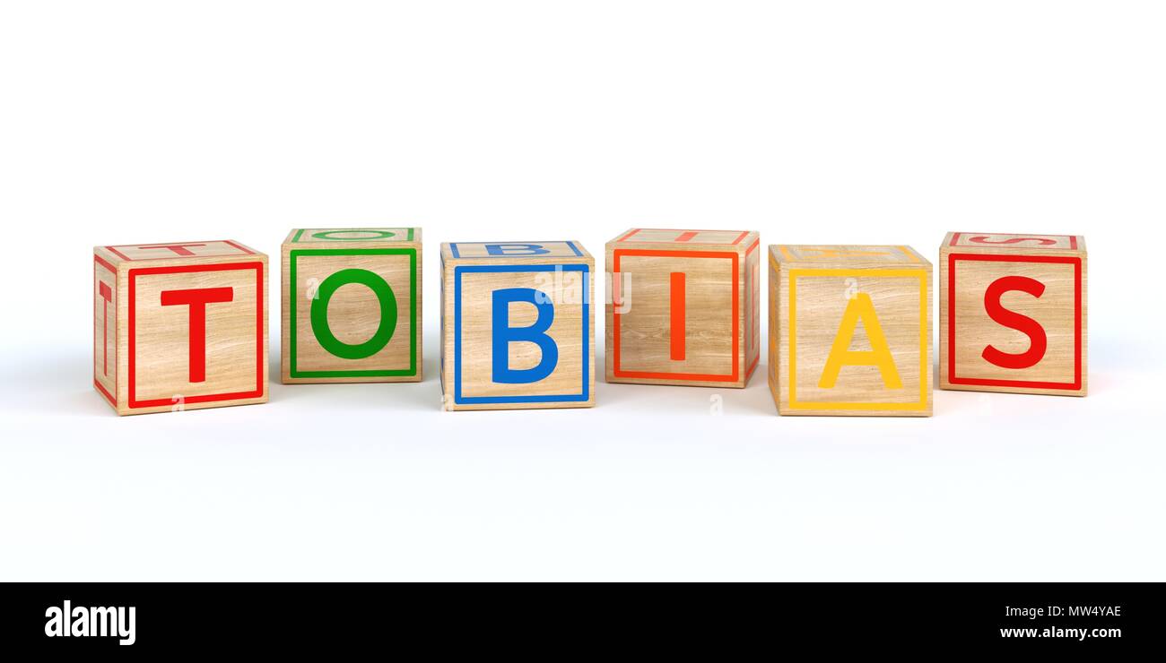 The name tobias written with Isolated wooden toy cubes Stock Photo - Alamy