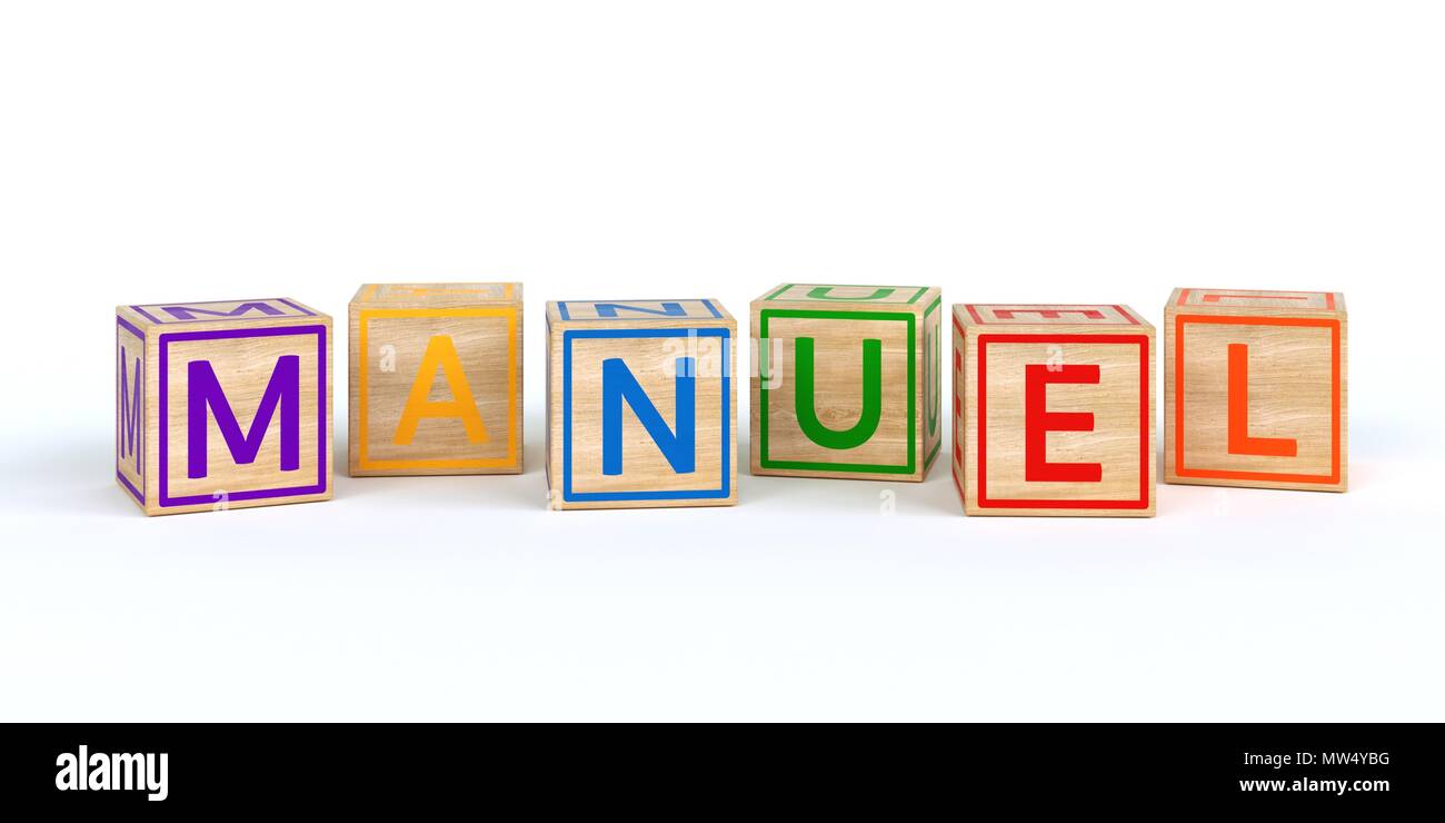 The name manuel written with Isolated wooden toy cubes Stock Photo - Alamy