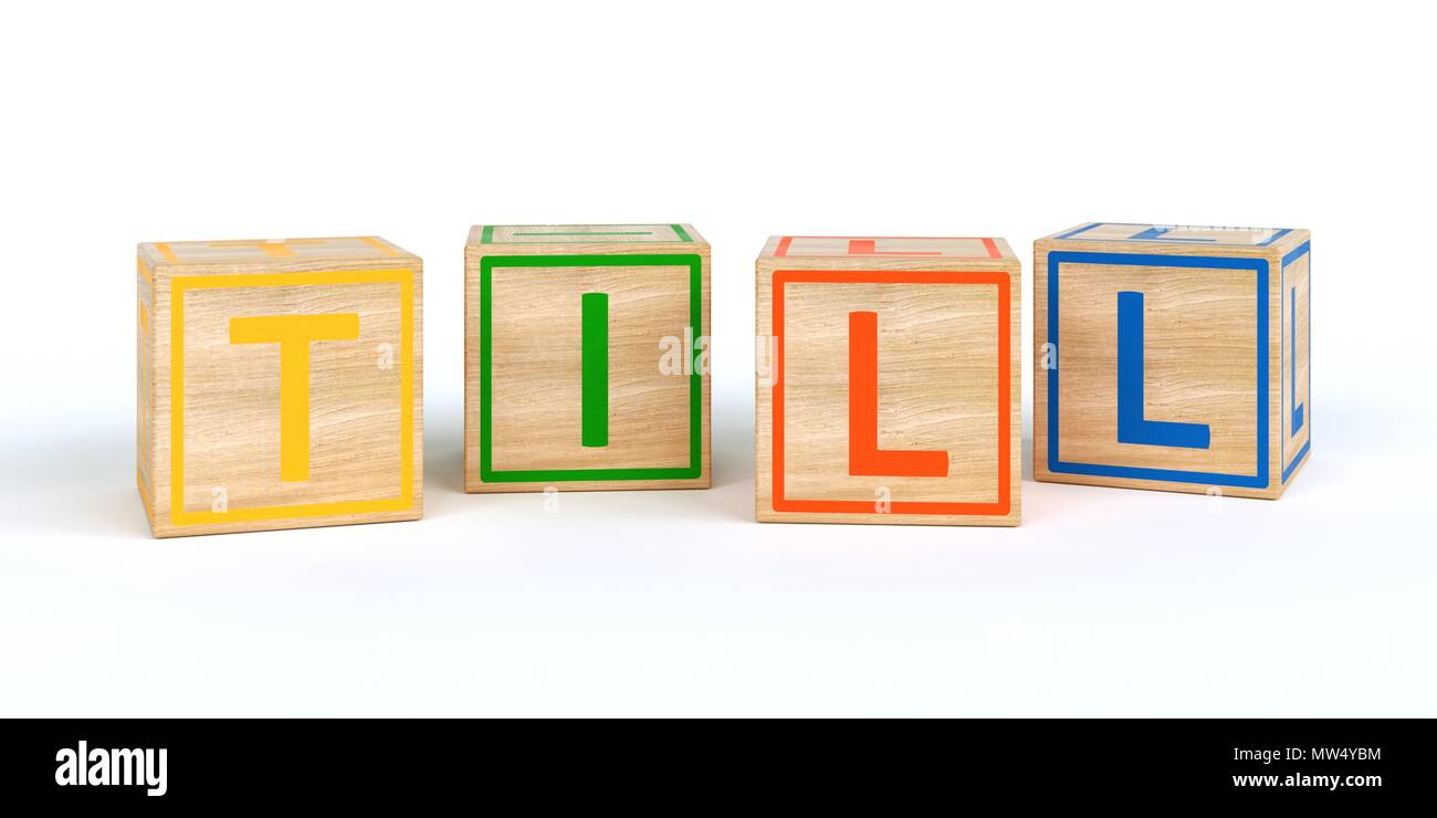 The name till written with Isolated wooden toy cubes Stock Photo - Alamy