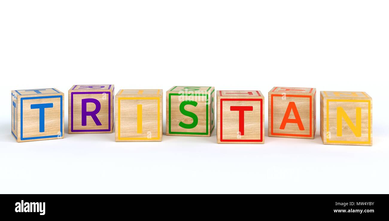The name tristan written with Isolated wooden toy cubes Stock Photo - Alamy