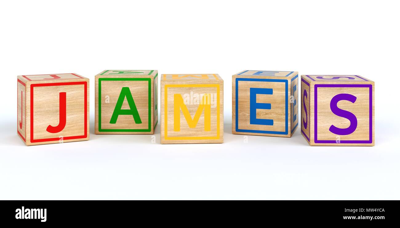 James name written wood block Cut Out Stock Images & Pictures - Alamy