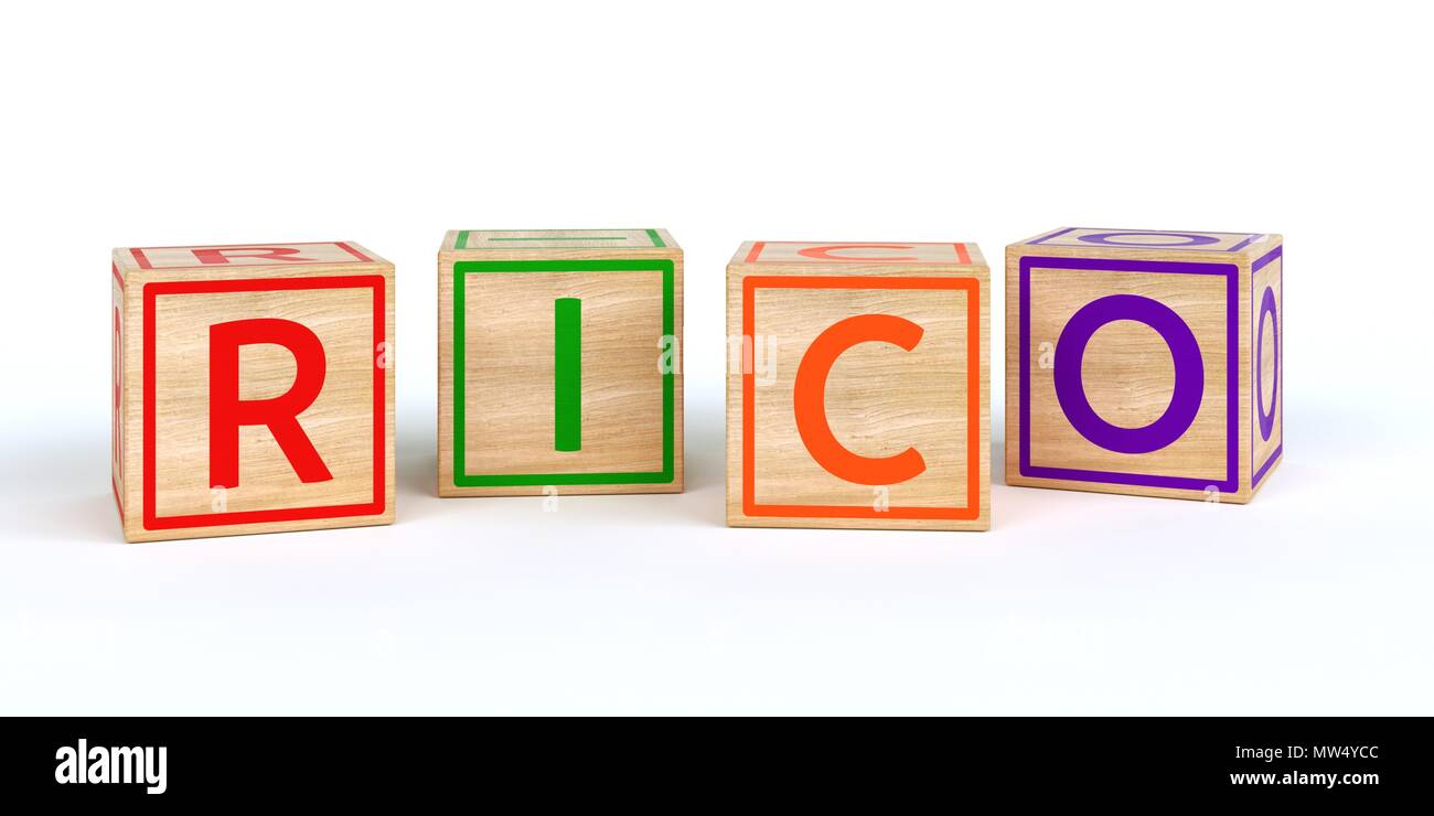 The name rico written with Isolated wooden toy cubes Stock Photo - Alamy