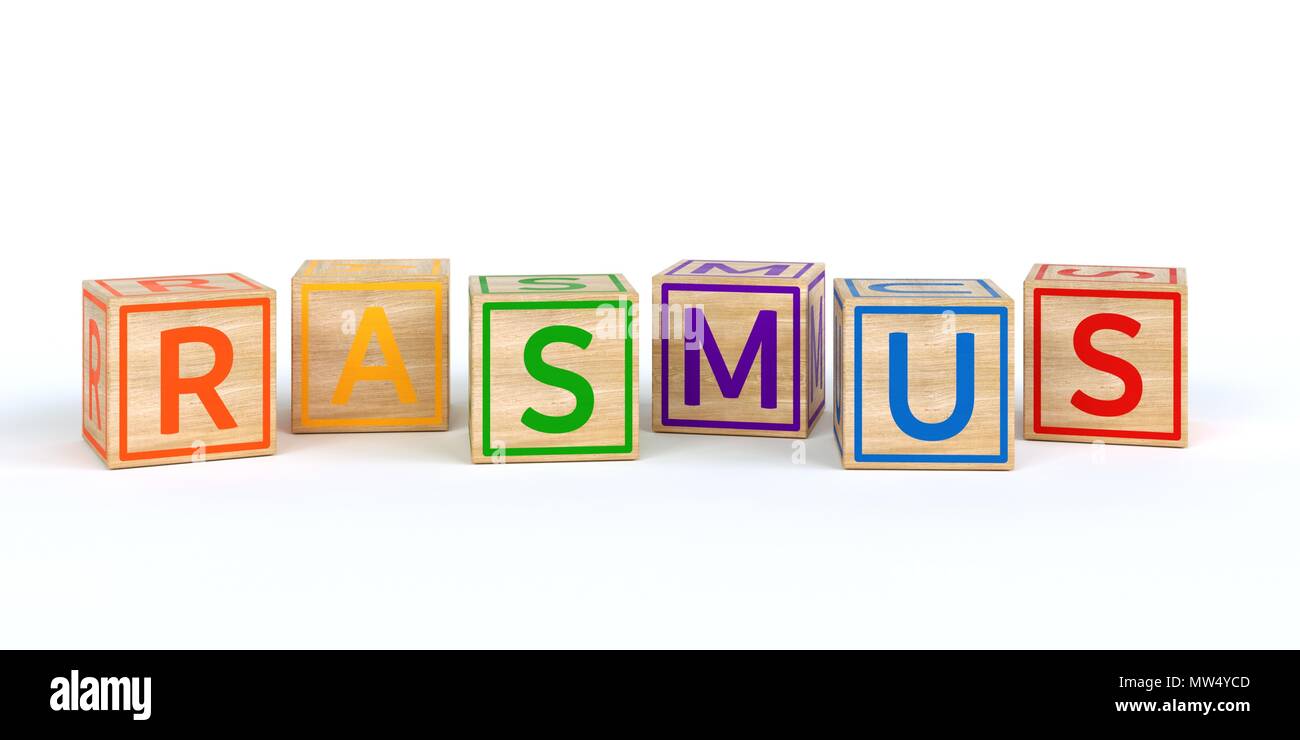 The name rasmus written with Isolated wooden toy cubes Stock Photo - Alamy