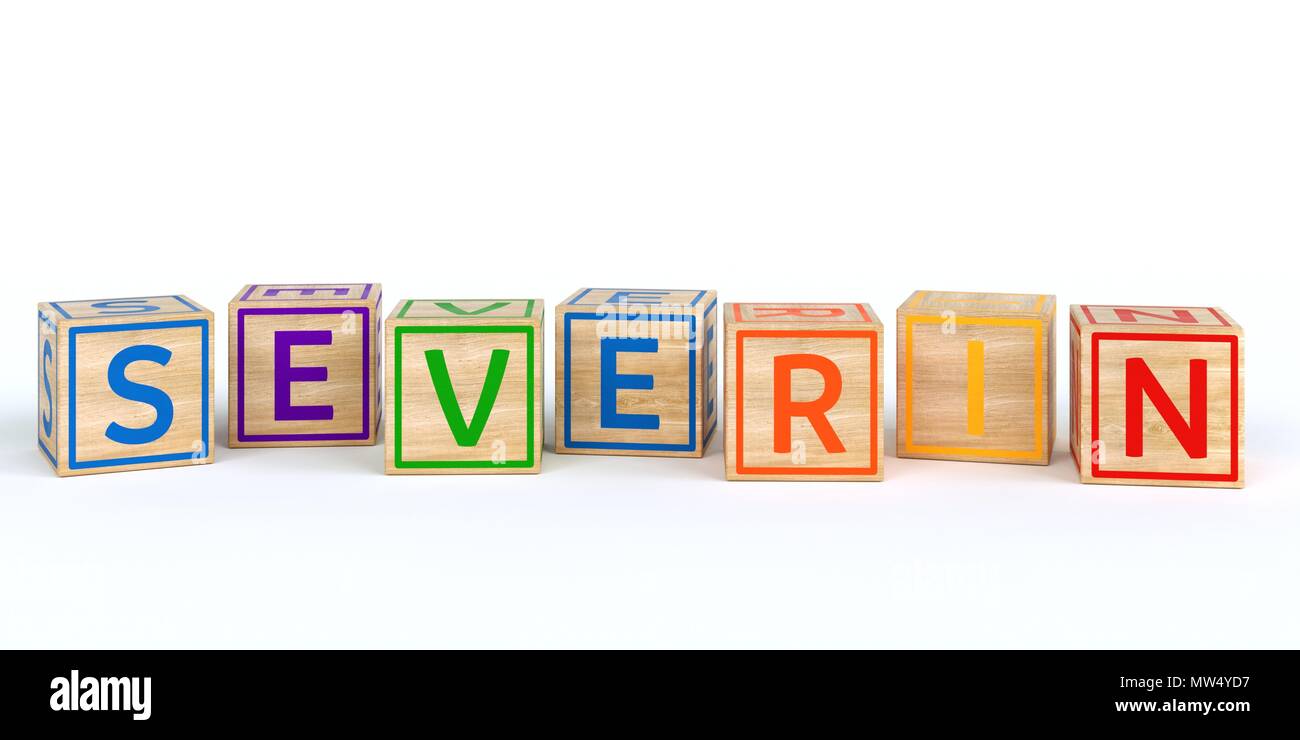 The name severin written with Isolated wooden toy cubes Stock Photo - Alamy