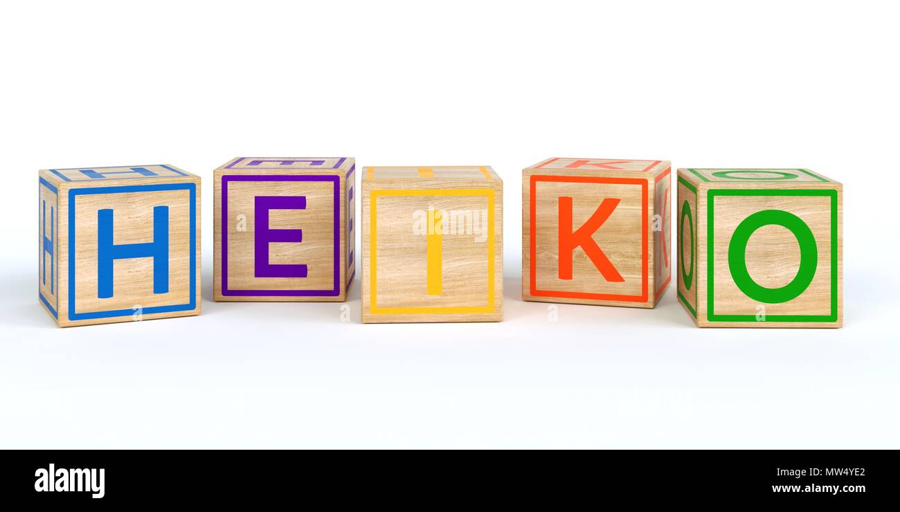 The name heiko written with Isolated wooden toy cubes Stock Photo - Alamy