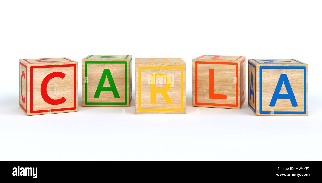 The name carla written with Isolated wooden toy cubes Stock Photo - Alamy