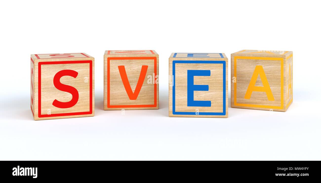 The name svea written with Isolated wooden toy cubes Stock Photo - Alamy