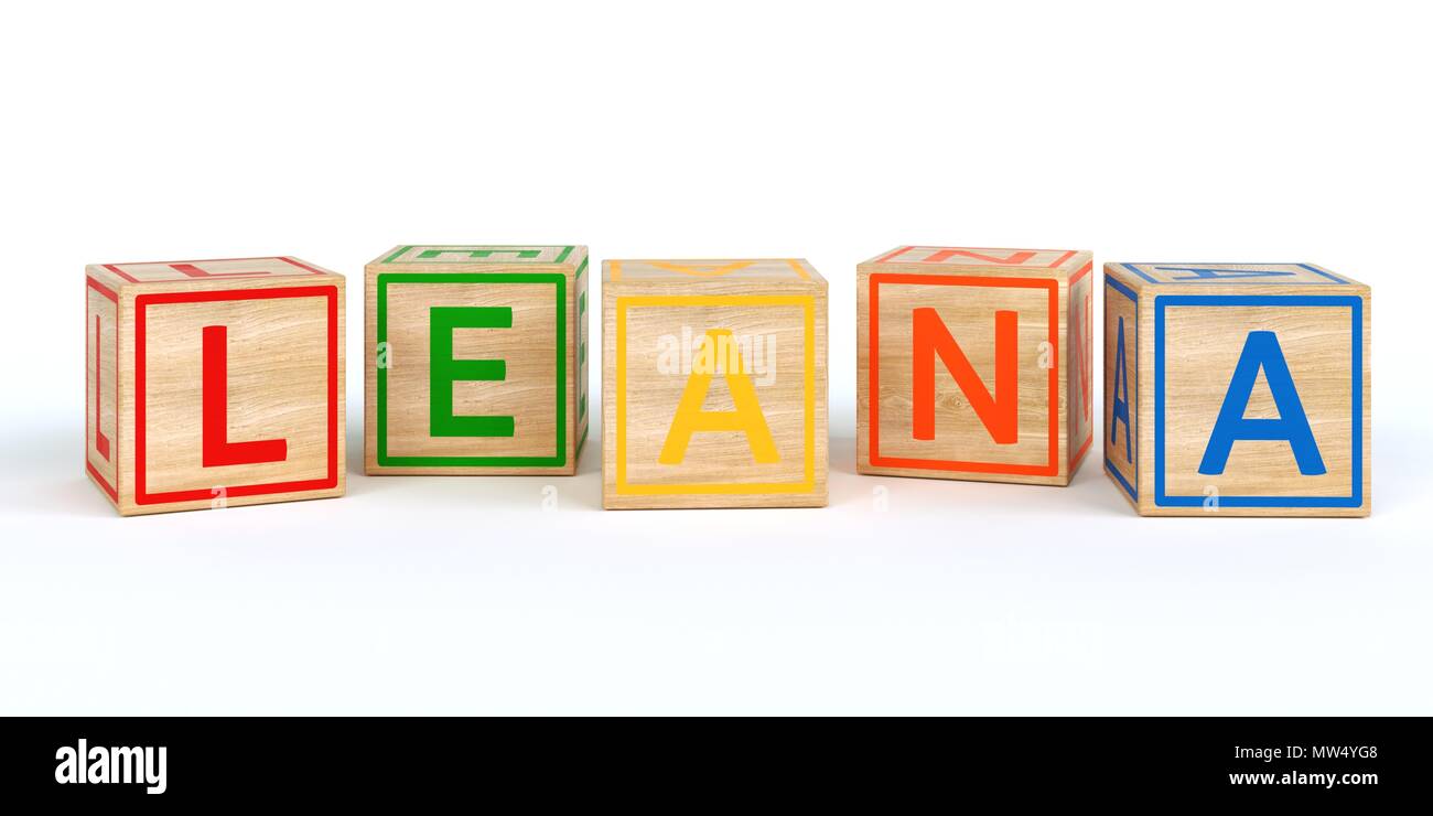 The name lenna written with Isolated wooden toy cubes Stock Photo - Alamy