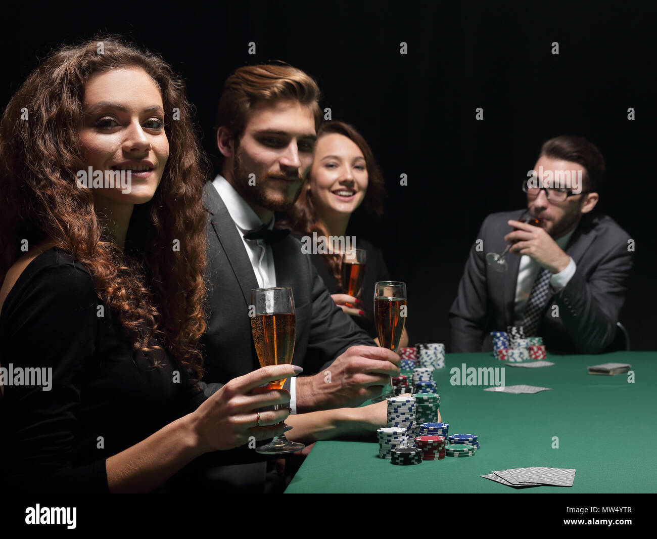 Card players around hi-res stock photography and images - Alamy